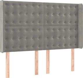 Box spring postel s matrací a LED světle šedá 140x200 cm samet 3139805