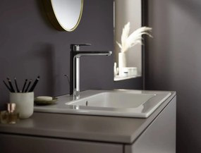 Hansgrohe Vernis Blend, vysoká umyvadlová baterie 190 s kovovou odtokovou soupravou s táhlem, EcoSmart, chromová, 71581000