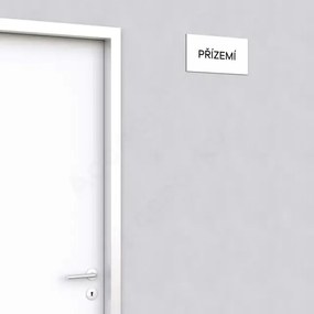 ACCEPT Označení podlaží "PŘÍZEMÍ" - stříbrná tabulka - černý popis