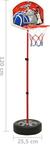 vidaXL Přenosná basketbalová hrací sada nastavitelná 120 cm [80349]