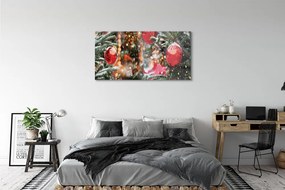 akrylový obraz Snow Vánoční ozdoby 125x50 cm
