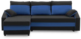 Rohová rozkládací sedací souprava HEWLET PLUS color Černá + Tmavě modrá