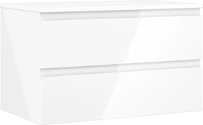 Mexen Orio, koupelnová skříňka 80 cm s horní částí, 2 zásuvky, bílá lesklá, 91A10-08047-2-BFFC00