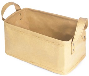 Úložný košík Compactor Basket Ecologic s dvěma držadly, béžový, 28 x 18 x 13 cm