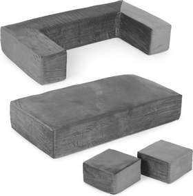 Dětská modulární pohovka DIY 4 díly šedá