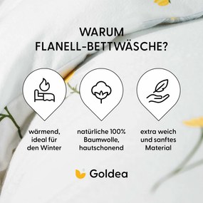 Goldea flanelové povlečení - heřmánek 140 x 200 a 70 x 90 cm