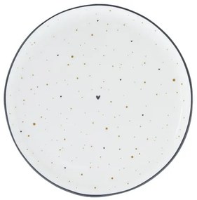 Bastion Collections Porcelánový dezertní talíř Little Dots 19 cm, bílá barva, porcelán