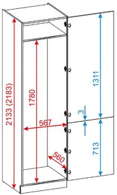 Dolní skříňka ADELINE D60 LO P/L 2FR šedý mat
