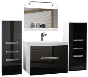Koupelnový nábytek Belini Premium Full Version černý lesk
+ umyvadlo + zrcadlo + LED osvětlení Glamour 63