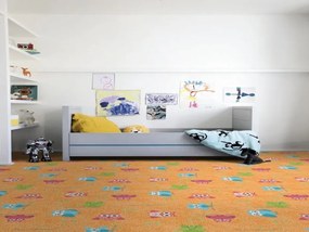 Vopi Dětský koberec Sovička SILK 5248 oranžovožlutá 95 x 200 cm