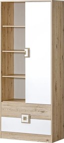 Casarredo - Komfort nábytek Dětská skříň NIKO 4 kombinovaná, dub jasný/bílá