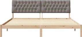 Rám postele s čalouněným čelem s čelo Hnědá 200 x 200 cm 3394381