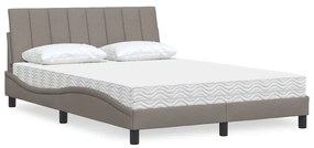 Postel s matrací Hanko taupe 140 x 190 cm textil 3310528