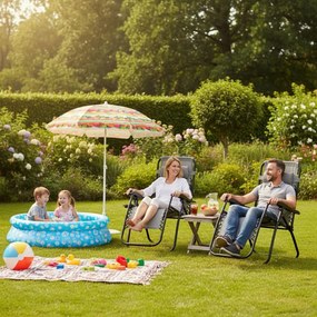 Zahradní polohovací křeslo SPRINGOS ZERO GRAVITY světle šedé