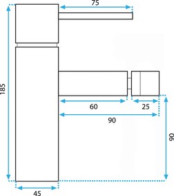 Rea TESS - bidetová baterie, černá, REA-B5006