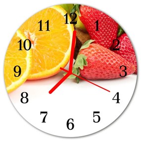 Skleněné hodiny kulaté ovoce
