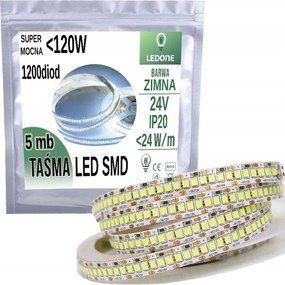 Silný Led pásek Hq 24V 2835 IP20 1200d 5 m Cw