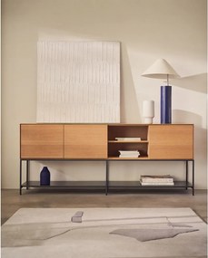 Nízká komoda v dekoru dubu v přírodní barvě 195x80 cm Vedrana – Kave Home
