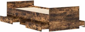 Rám postele s hlavovým a nožním čelem kouřový dub 75 x 190 cm 3203821