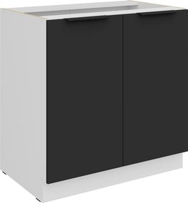 ARIA bc | dolní skříňka 80 D 2F policová | 80 cm | ANTI FINGERPRINT povrch | bílá/černá