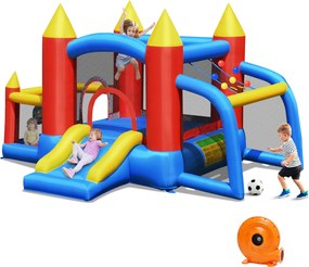 Costway Nafukovací skákací hrad +450 W foukač se skluzavkou Ocean Balls Barevné
