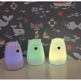 LED RGB Dětská dotyková lampička BEAR LED/0,8W/5V bílá + USB