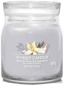 Yankee Candle vonná svíčka Signature ve skle střední Signature Smoked Vanilla & Cashmere 368g