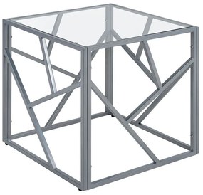 Stříbrný skleněný stolek ORLAND Beliani
