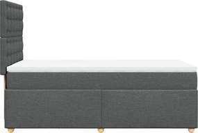 Box spring postel s matrací tmavě šedá 90x200 cm textil 3293478