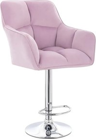 LuxuryForm DESIGN Barová židle AMALFI VELUR na stříbrné kulaté podstavě - levandule