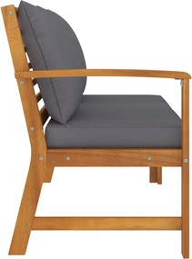 Zahradní lavice 114,5 cm tmavě šedá poduška masivní akácie 311837