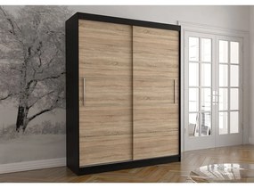 IDZ Šatní skříň Vista bez zrcadla (150 cm) Barva dřeva: Černá + Sonoma