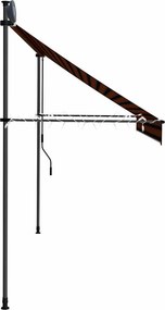 Ručně zatahovací markýza s LED světlem 300 cm oranžovo-hnědá 145880