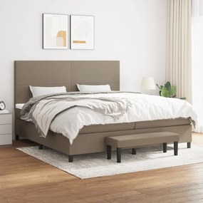 Box spring postel s matrací taupe 200x200 cm textil 3136465