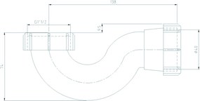 Aqualine WJ607 Sifon s převlečnou matkou 1 1/2"
