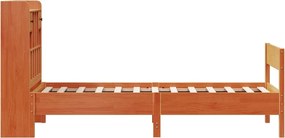 Postel s knihovnou bez matrace hnědá 75x190 cm masivní borovice 3323052