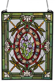 Skleněný nástěnný panel Tiffany Flowers – 46x1x61 cm