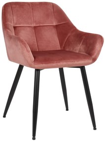 Jídelní židle Poller - samet | růžová
