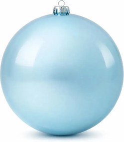Velká vánoční koule 30 cm, světle modrá, lesklá