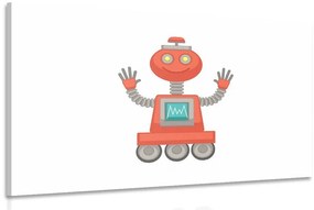 Obraz s motivem robota v červené barvě - 120x80 cm