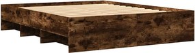 Rám postele bez matrace kouřový dub 160x200cm kompozitní dřevo 3295643