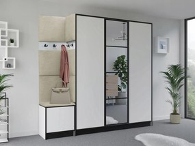 Šatní skříň EDEN 14 bílý + poso 100 béžový Vzor 1