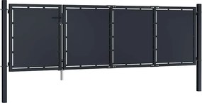 Zahradní brána ocelová 350 x 100 cm antracitová 144536