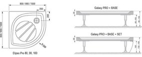 Ravak Galaxy Pro Elipso Sprchová vanička 100x3, bílá XA23AA01010