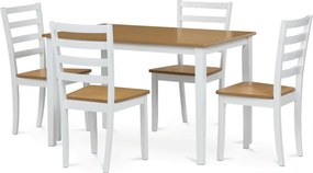 Jídelní set 1+4, rozměr stolu, MDF, dýha, masivní nohy, moření dub (120 x 75) cm