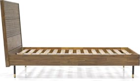 Dvoulůžková postel Maze 180x200 z masivu hnědá/černá