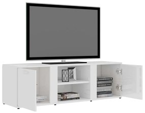 TV stolek Berkley - 120 x 34 x 37 cm | bílý s vysokým leskem