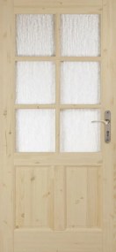 Orkan Interiérové dveře 6lux Eco, 70 L, 750 × 1985 mm, masivní dřevo, levé, borovice, prosklené