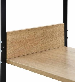 Malá rovná knihovna černá a dub 33,5 x 39,6 x 79,7 cm kompozit 288233