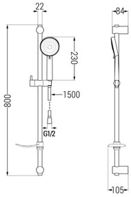 Mexen sprchový set DF75, chrom/bílá, 785754582-02